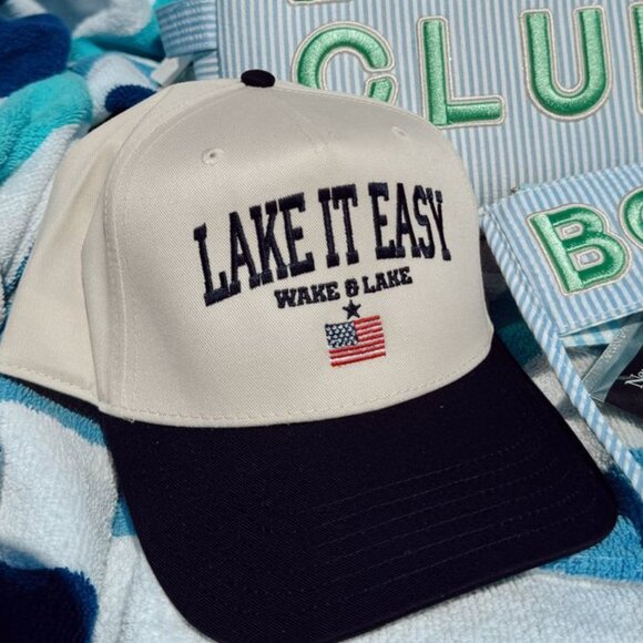 Accessories | Lake Life Hat Lake It Easy Cap Navy Blue Snapback Summer ...